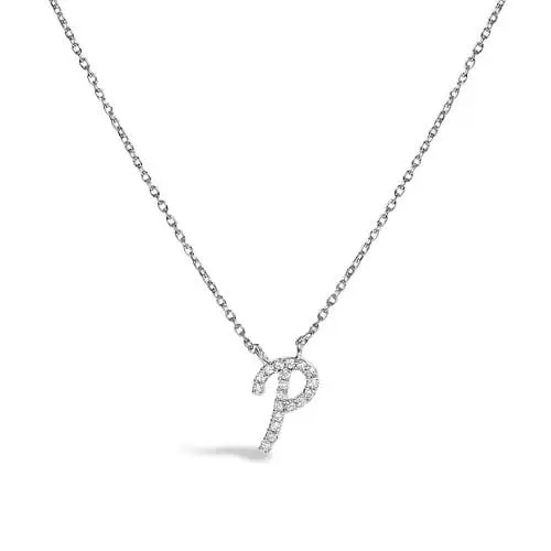 HAUS OF BRILLIANCE 10k Gold Diamond Accent Initial Pendant Necklace - White | P